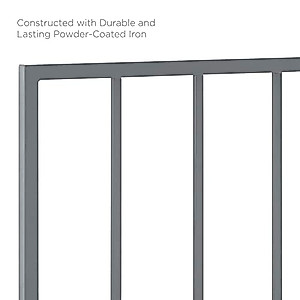 Modway Tatum Modern Farmhouse Metal Queen Headboard in Gray