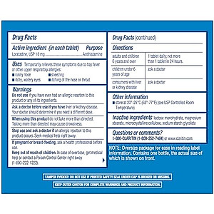 Claritin 24hr Non-Drowsy Allergy Relief, Loratadine Tablets - 100ct