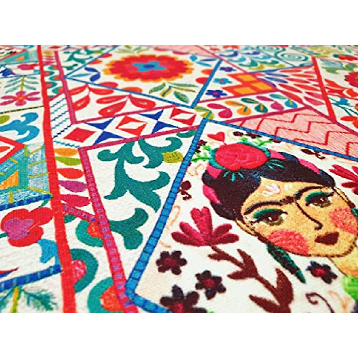 Sweet Frida Kahlo Print Upholstery Fabric, Frida Silhouettes on Majolica Faiance Fabric, Drapery Mexican Art Print Fabric by The Yard