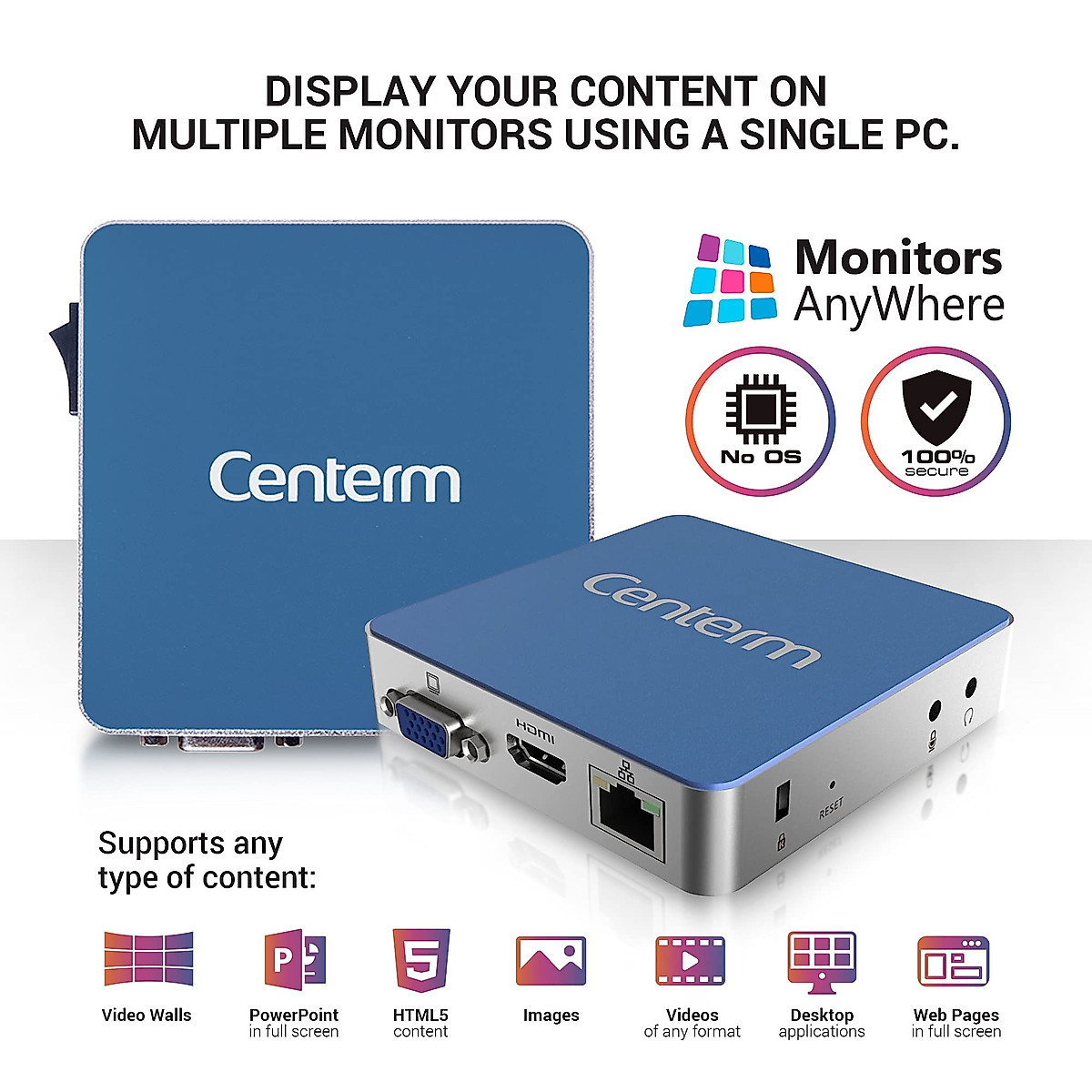 MAWi ZERO Digital Signage Solution by Monitors AnyWhere – Creative Artistic Video Wall, HDMI Over LAN,Video Extender, AV Over IP, Centerm C75v3 Zero Client