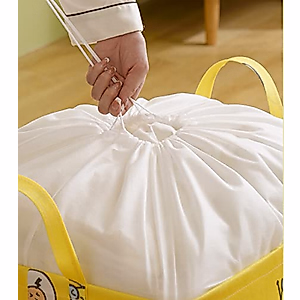 GOLDxsar Non-woven Large-Capacity Beam Drawstring Foldable Cleaning Thickened Quilt Clothing Toy Shoes Dry Cleaning Car Trunk Finishing Collection Storage Bag (Light-Blue)