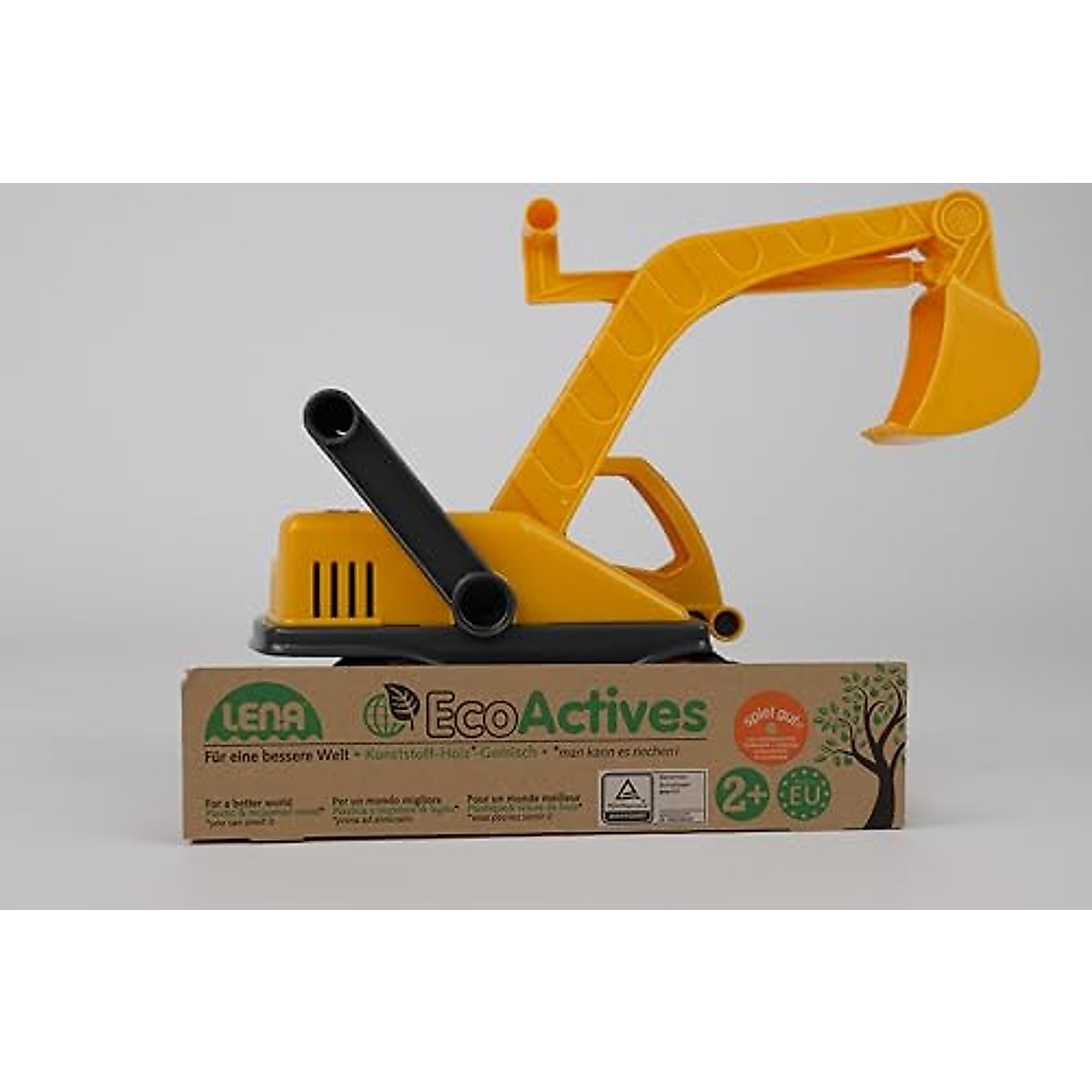Lena Eco Active Backhoe - Durable UV-Protected Plastic & Noise-Canceling Tires, Enhances Fine Motor Skills, European Quality