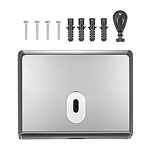 Paper Towel Dispenser Wall Mount for Toilet, Bathroom Paper Towel Holder, Commercial Paper Towel Dispenser for Trifold Paper & Multifold Paper Towels, Silver