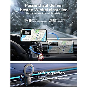 LISEN Fits MagSafe Car Mount - [30 Super Magnets] Magnetic Car Phone Mount, Air Vent Cell Phone Holder Clip, Automobile Car Phone Hold for iPhone 15 14 13 12 Pro Max Plus & MagSafe Case & All Phones