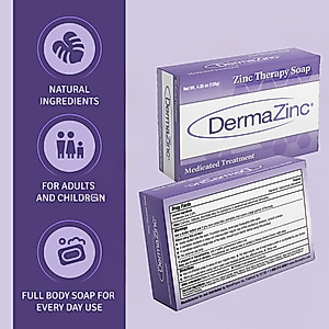 DermaZinc Zinc Therapy Soap 4.25 Ounce (120 gram) Bar - 3 Pack