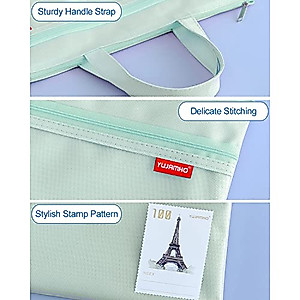 Pocket Small Size Desk Calculator and Large Double Pocket Waterproof File Bag with Handle Bundle