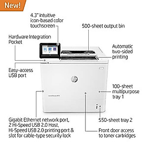 HP LaserJet Enterprise M610dn Monochrome Printer with built-in Ethernet & 2-sided printing (7PS82A)