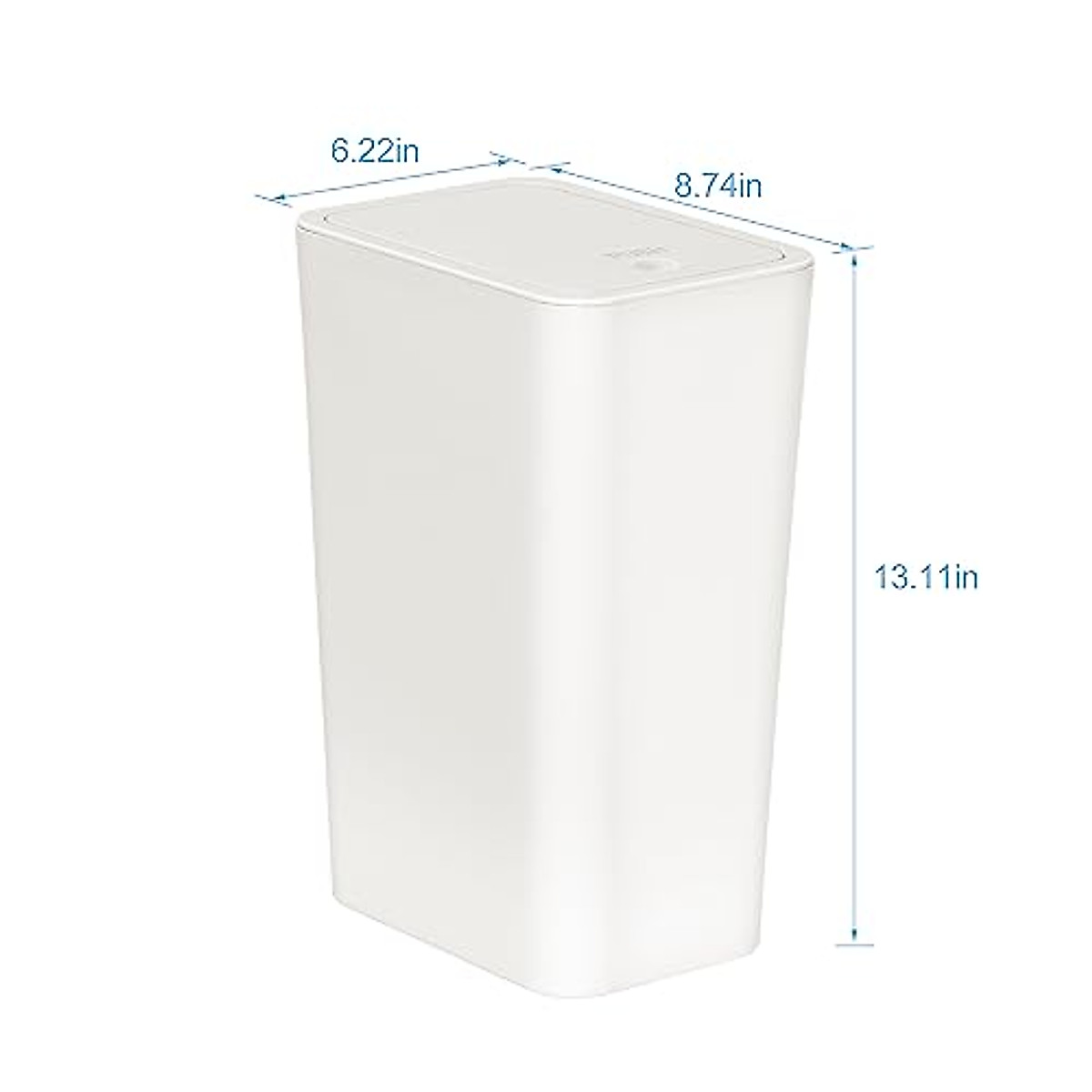 LIANTRAL 3 Pack Bathroom Trash Can with Lid, 2.6 Gallon Small Trash Can with Press Type Lid, Kitchen Trash Can, Garbage Bin Wastebasket for Kitchen, Bathroom, Bedroom, Office, Laundry, White