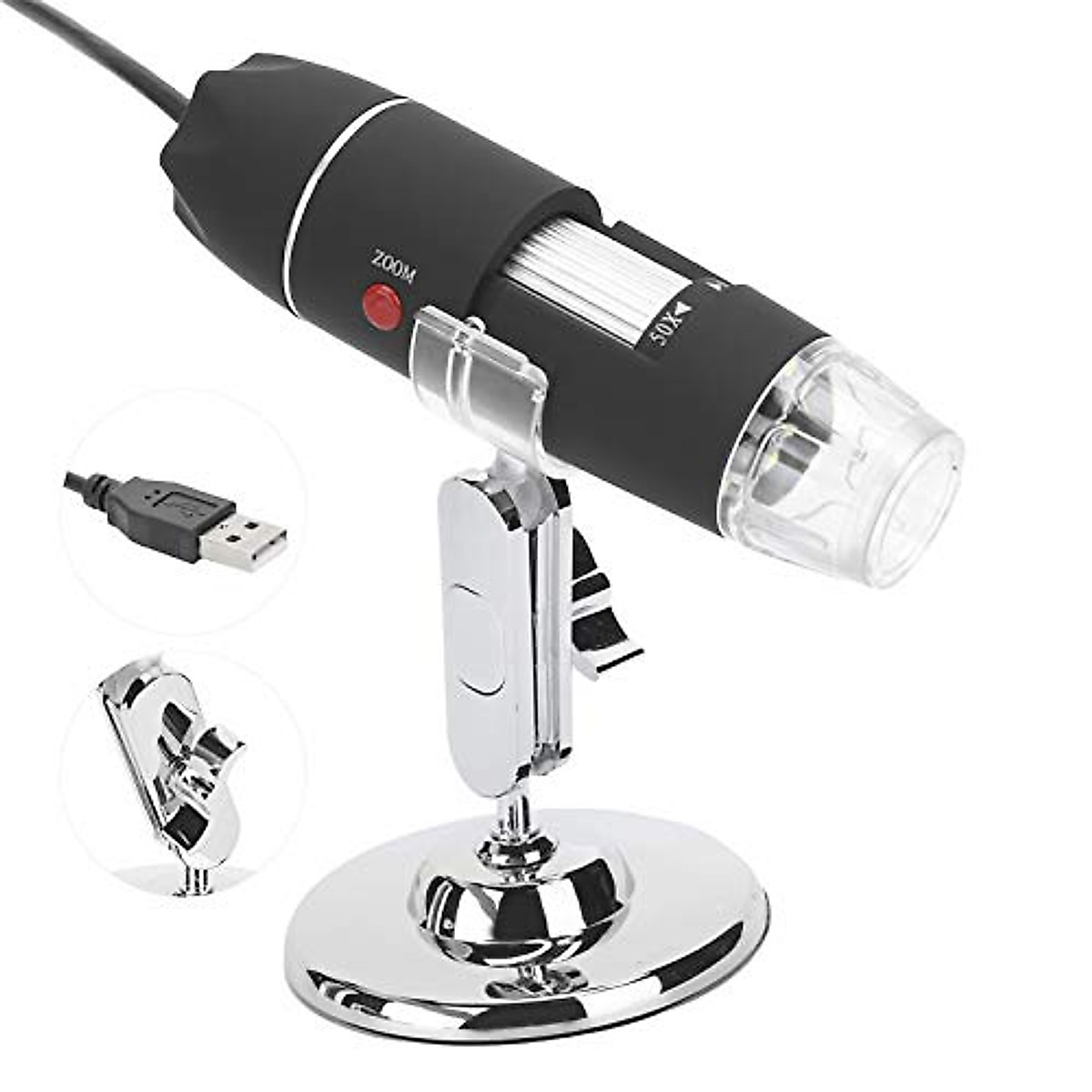 500X LED Microscope, 500X USB Digital Microscope Electron Microscope Adjustable 8LED Magnifying Glass with Stand Support Camera/Video/Computer/Phone