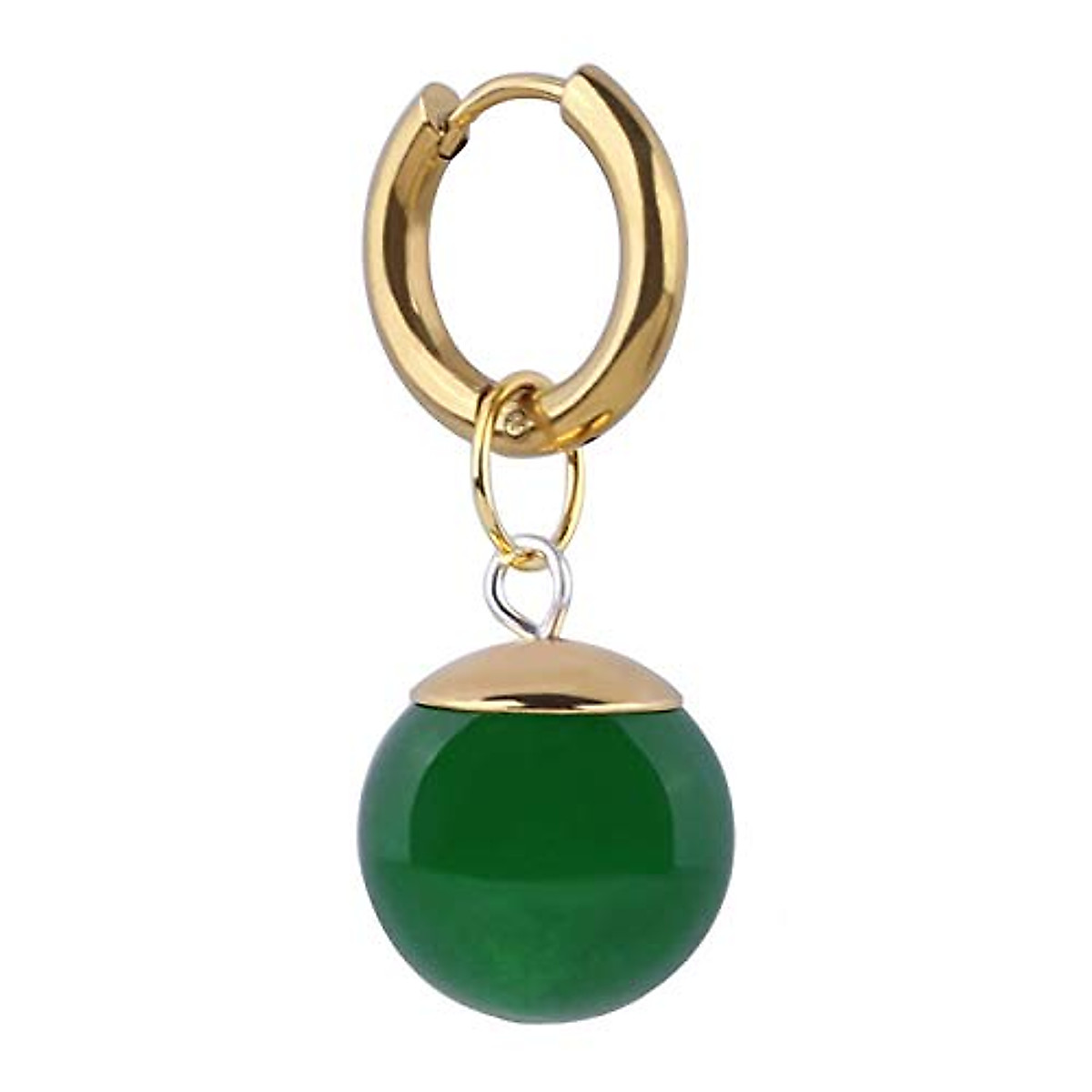 1 piece of Anime Cartoon Vegetto Potara Ball Black Son Goku Zamasu Cos Earring Ear Clip Cuff (Single green pierced)