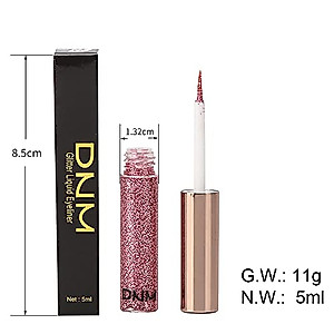 3 Colors Glitter Sparkle Sparkly Sparkling Eyeliner Liquid Makeup Set delineadores de colores, Liquid Glitter Eyeliner Colorful Set Star Gray, Sand Gold, Coffee Golden Shimmer 3Pcs/set(14,15,16#)