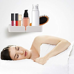 Bedside Shelf Caddy Basket Pocket Organizer to Storage Remotes,Tablet Cellphone Charging,Clock- Stick On Adhesive Tapes & Nails Installations Both Offered for Bedroom,Dorm,Offices.(1 Psc/Set)