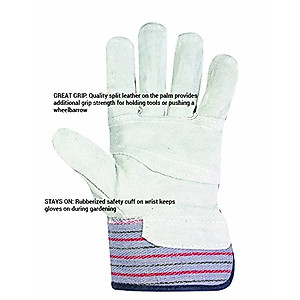 Custom Leathercraft Men 12-pack work gloves, 12 Pair, 2 Count Pack of 1 US