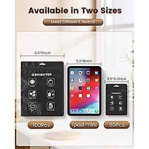 Resealable Bags, Mylar Bags Smell Proof Bags with Clear Window,Packaging Bags for Storage Coffee Beans, Cookie, Lipstick, Candy，150 Pieces， 6"x9"&4"x6"