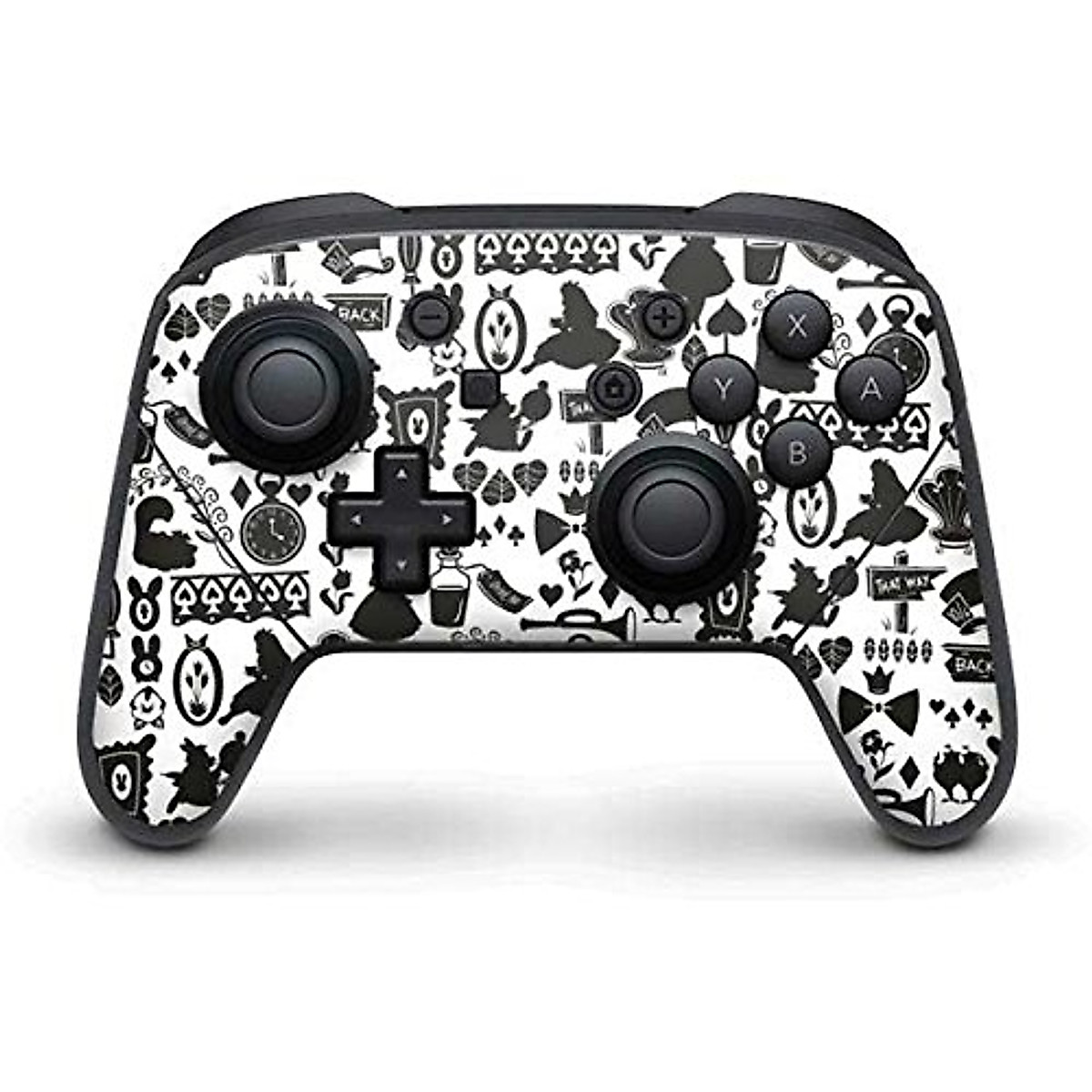 Skinit Decal Gaming Skin Compatible with Nintendo Switch Pro Controller - Officially Licensed Disney Alice in Wonderland (Animated) Silhouette Pattern Design