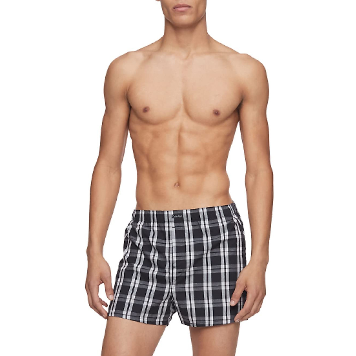 Calvin Klein Men's Cotton Classics 3-Pack Boxer, Black/Morgan Plaid, Black/Montague Stripe, Black, XX-Large
