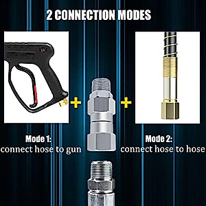 Pressure Washer Swivel Joint-4000 PSI 3/8 inch NPT-M Thread Pressure Washer Hose Swivel Fitting- Stainless Steel Pressure Washer Swivel,for Eliminates Hose Kinks (Silver-1pcs)