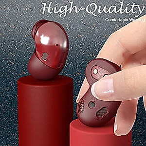 (4 Pairs) Seltureone Compatible for Samsung Galaxy Buds Live Ear Tips, Non-Slip Sound Leakproof Earbuds Cover Accessories for Galaxy Buds Live, Wine Red