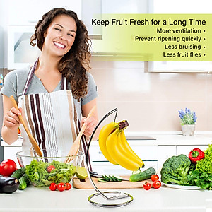 Banana Tree Hanger, Stainless Steel Banana Hanging Bracket Wire Banana Tree Stand,Fruit Bowl For Kitchen Counter, Keep All Your Bananas Fresh