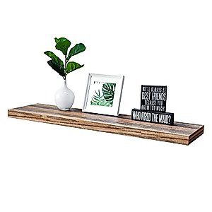 WELLAND 12" Deep Wall Shelves, Floating Wall Shelf Large Floating Shelves, 47.24" L x 11.81" D x 2" T, Deeper Than Others, Retro