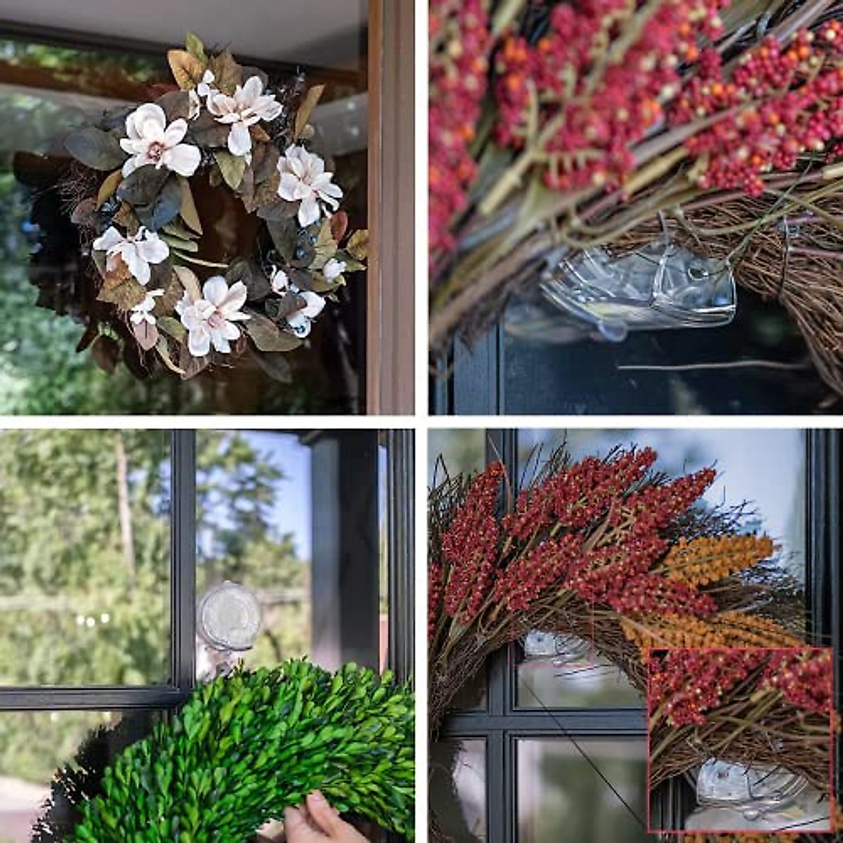 Suction Cup Hooks - Removable & Reusable Wall Hooks - Portable Shower Hooks for Towels, Keys & Sponges - Wreath Hook for Indoor & Outdoor Decoration