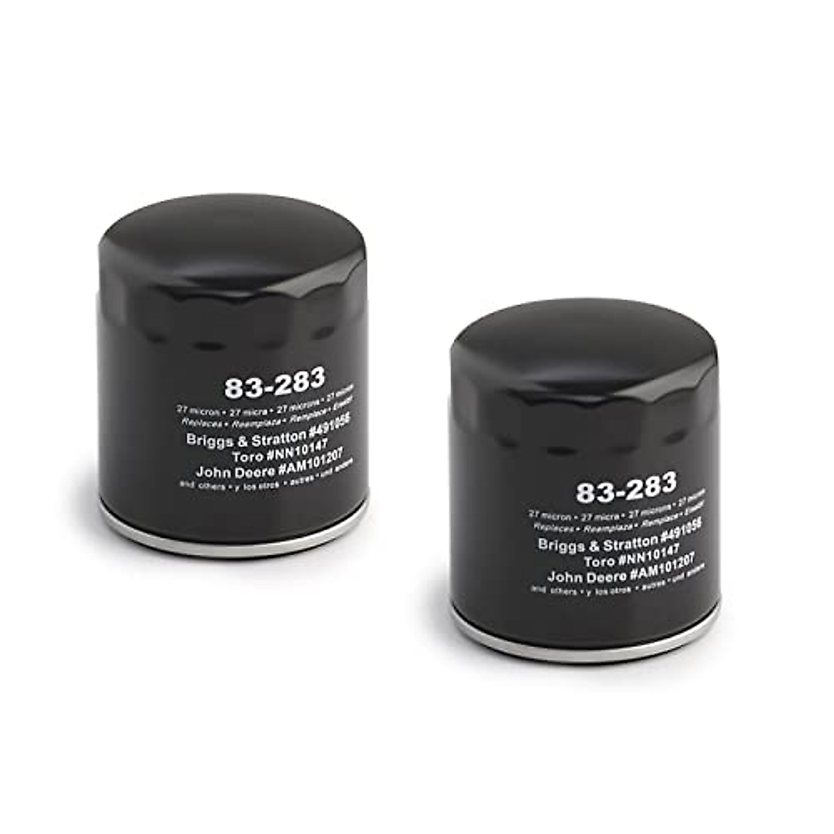 Oregon 83-283 Pack of 2 Oil Filters, Replaces John Deere AM101207 Briggs & Stratton 491056 Toro NN10147