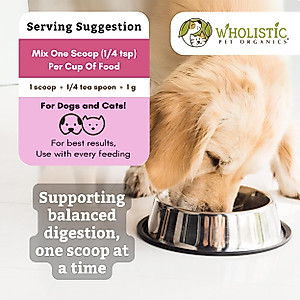 Wholistic Digest-All Plus Dog Probiotics & Digestive Enzymes - 4 Oz - Cat Probiotics for Digestive Health - Dog Supplement Powder for Homemade Food