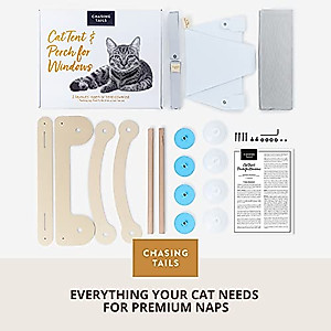 Chasing Tails Cat Window Perch for Indoor Cats - Window Cat Perch, Window Perch for Cats Inside Window Cat Bed, Suction Cup Cat Bed Window, Cat Hammock for Window, Cat Window Seat, Cat Window Hammock