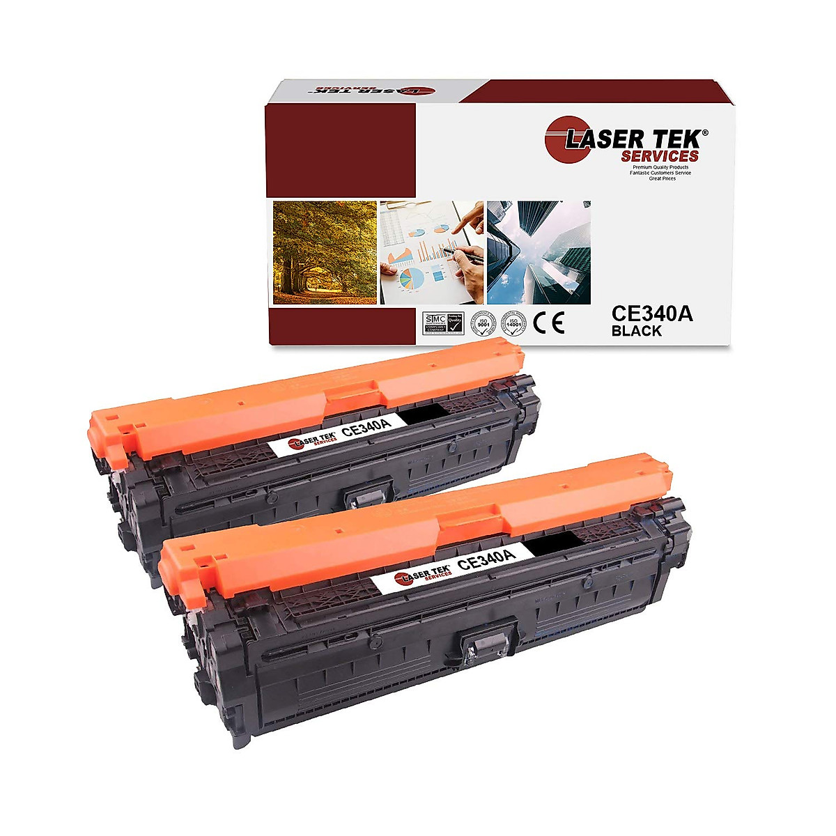 Laser Tek Services Compatible Toner Cartridge Replacement for HP 651A CE340A Works with HP Laserjet Enterprise 700 Color MFP M775dn M775 f Printers (Black, 2 Pack) - 13,500 Pages