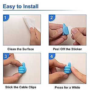YANGTTOK 16PCS Self-Adhesive Thumb Up Wall Hooks,Funny Thumb Cord Holder for Data Cable,Earphone,Keys,Makeup Brush,Toothbrush