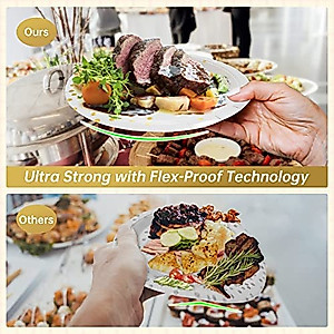 WXLDGHQ White and Gold Paper Plates Napkins Party Supplies,Disposable Gold Dot Paper Dessert Plates,105 PCS Birthday Plates and Napkins Party Supplies for Wedding(Serves 35 Guests 7")