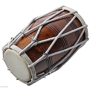 PROFESSIONAL QUALITY DHOLAK DRUM~HAND MADE INDIAN~SHESHAM WOOD & SPECIAL SKIN
