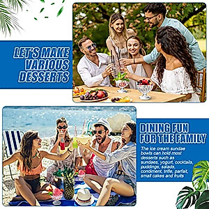 48 Pcs 8 oz Plastic Ice Cream Dessert Bowls Bulk Sundae Trifle Cups Clear Footed Milkshake Bowl Small Parfait Mousse Crystal Dish Holder Salad Condiment Fruit Bowl Holiday Wedding Picnic Party Favor