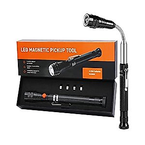 Magnetic Pickup Tool, Cool Gadgets LED Flexible Extensible Telescoping Magnet tools light Car Accessories Gifts for Him Boyfriend Husband Men Women Dad DIY Handyman Christmas Stocking Stuffers