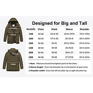 Chrisuno Big and Tall Winter Jackets Men Coats Long Parka Men's Hooded Warm Jacket Brown 6X