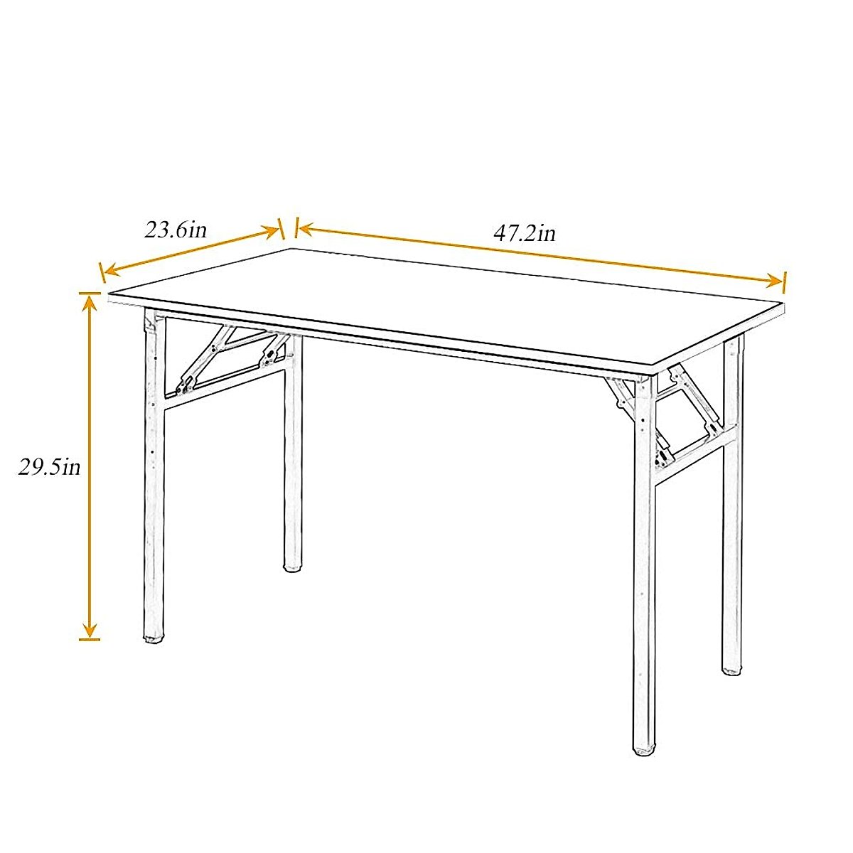 Computer Desk,47" Modern Simple Style Folding Tables,Home Office Writing Desk, Space Saving Foldable Table, No Install Needed