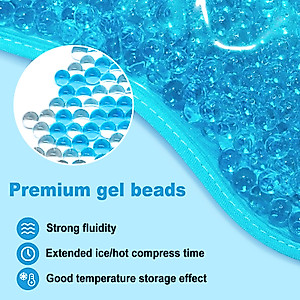 2pcs Gel Beads Face & Eye Masks Kit Hot/Cold Mask Cooling Ice/Heat Facial Eye Pack Therapy for Puffy Eyes, Migraines, Headaches, Pain Relief with Soft Back Reusable Gift