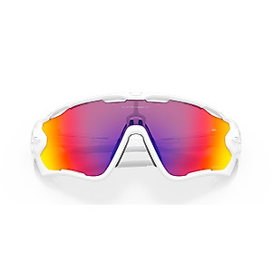 Oakley Men's OO9290 Jawbreaker Rectangular Sunglasses, Polished White/Prizm Road, 31 mm
