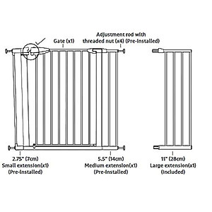 Munchkin® Easy Close XL™ Metal Baby Gate, 29.5" - 51.6" Wide, Black, Model MK0009-111