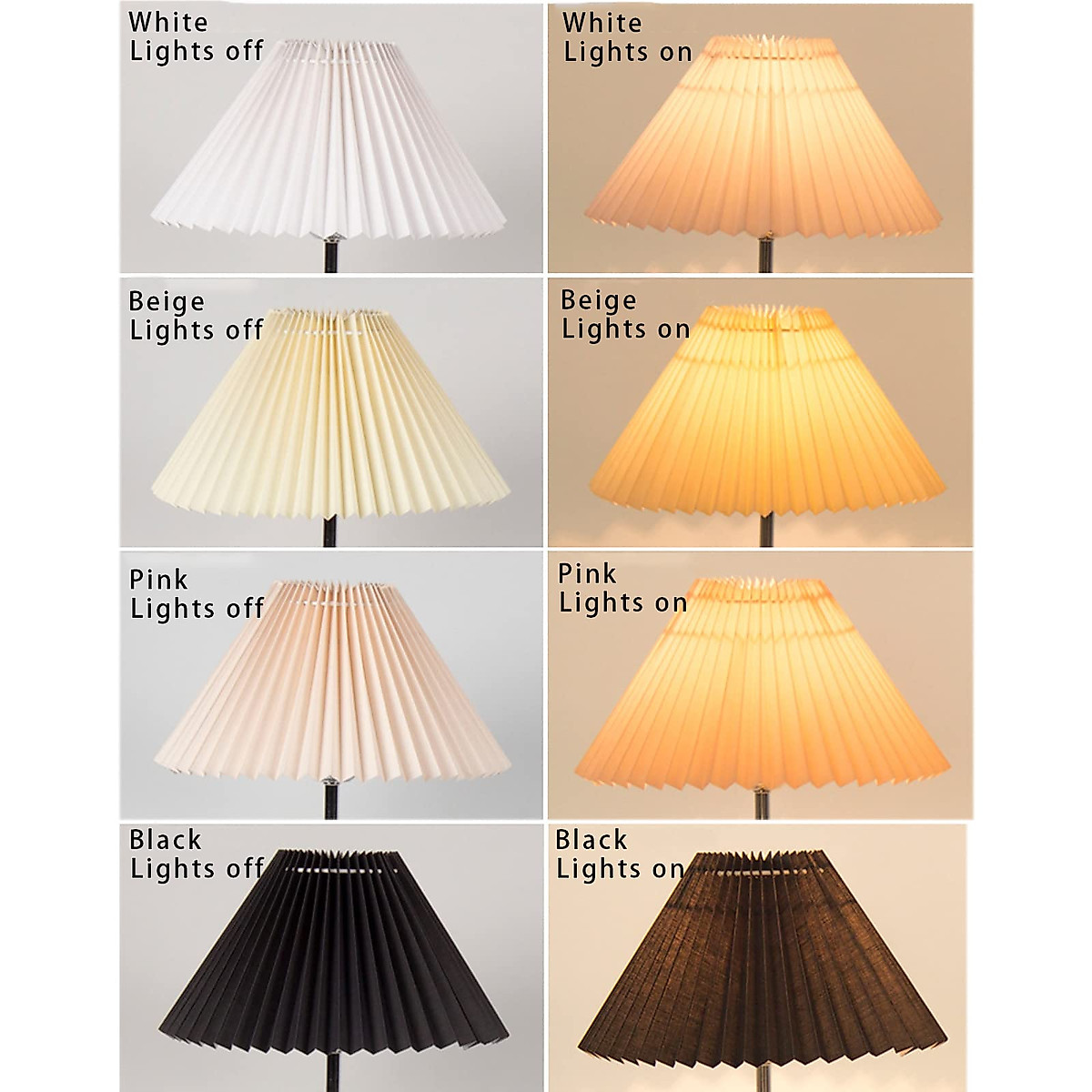 Tighall E27 Fabric Lampshade Cloth Lamp Shade Pleated Light Cover Bedside Desktop Lamp Cover Chandelier Protector for Pendant Light Decor (Beige)