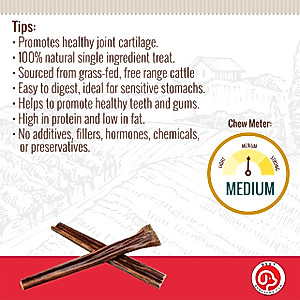 Best Dog Chews Gullet Sticks-100% Natural and Delicious Dog Beef Jerky Treats & Chews Protein Rich - Promotes Joint & Dental Health for All Breed Sizes Dogs and Puppies- 4 to 5 inches (16 OZ)