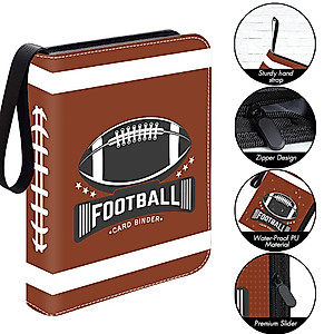 720 Pockets with Trading Card Binder Baseball Card Binder Sleeves, Football Cards Album Cards Holder Protectors Set Fit for, MTG, Sports, Game, Standard Cards Holder(Rugby Football)