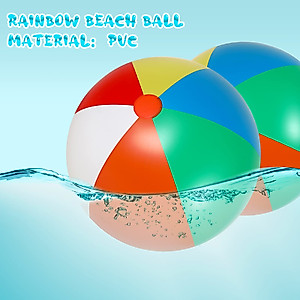 2 Pcs 5 Feet Giant Beach Ball Rainbow Color Big Ball Inflatable Large Giant Ball Blow Up Giant Inflatable Ball for Kids Adults Summer Pool Party Water Game Huge Toy