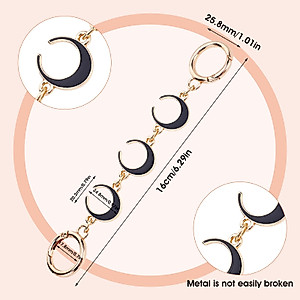 Black Moon Purse Chain Extender Moon Shape Bag Strap Extension for Women's Purses and DIY Bags Hook Design Ideal for Extending or Replacing Bag Straps Perfect Bag Accessories and Purse Making Supplies