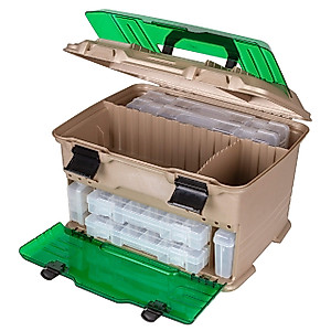 Flambeau Outdoors T5 Multiloader Tackle Box, Fishing Organizer with Tuff Tainer Boxes Included, Green/Gold