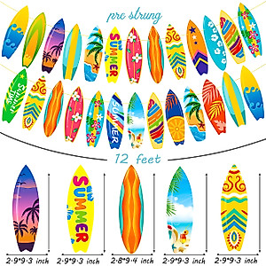 2pcs Surfboard Themed Banner Decorations Summer Surfing Birthday Party Decorations Surf Birthday Garland Decorations for Swimming Pool Summer Beach Party Birthday Baby Shower Party Supplies