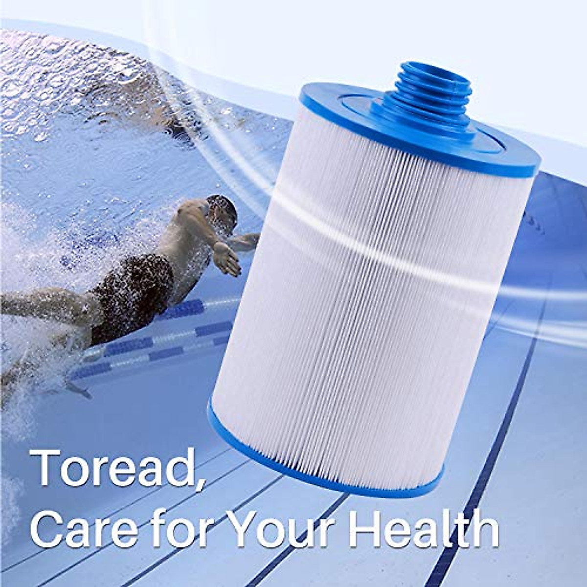 TOREAD Replacement for Spa Filter Unicel 6CH-940, PWW50P3(NOT PWW50P4), Filbur FC-0359, 817-0050, 25252, 03FIL1400, 1 1/2" SAE Thread Screw in Filter, 2 Pack