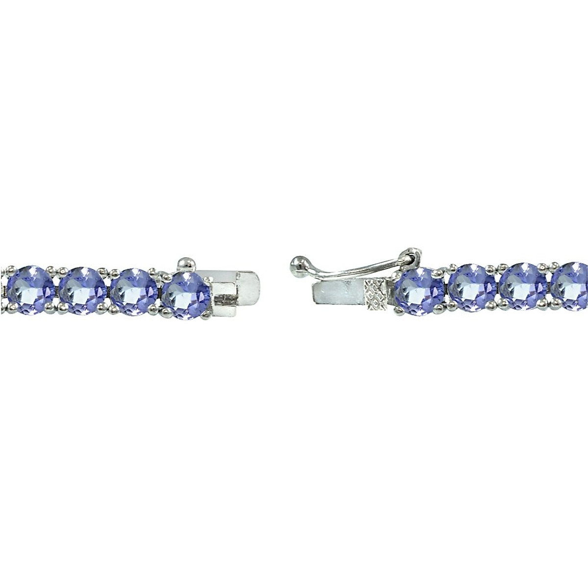 B. BRILLIANT Sterling Silver Genuine Tanzanite 4mm Round Tennis Bracelet for Women Bridesmaids