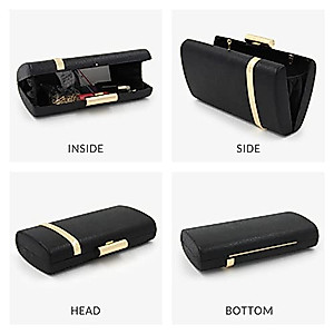 Milisente Clutch Purse for Women Bridal Party Evening Bags Formal Clutch For Wedding(Black)