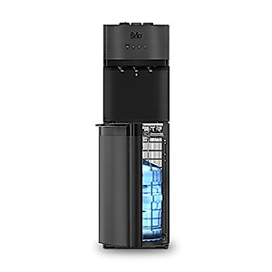 Brio CLBL520SCBLK Self-Cleaning Bottom Load Water Cooler Dispenser for 3 & 5 Gallon Bottles – Hot, Room & Cold Spouts, Child-Safety Lock, LED Display & Night Light, Black Stainless Steel